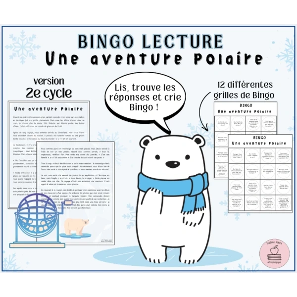 Bingo lecture: Aventure polaire version 2e cycle: