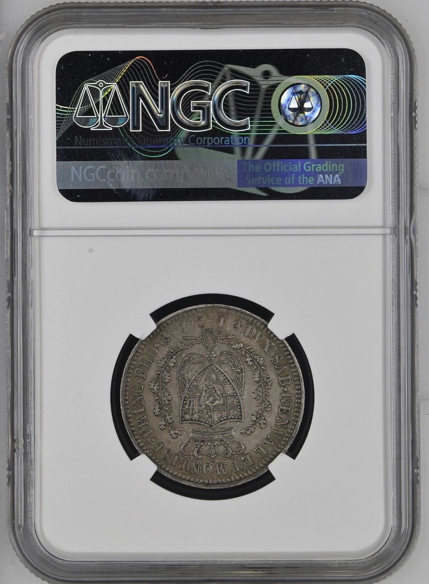 Italy, Sardinia, 1827 Silver 2 Lire, NGC AU50, Second Top Pop, Very Rare Date