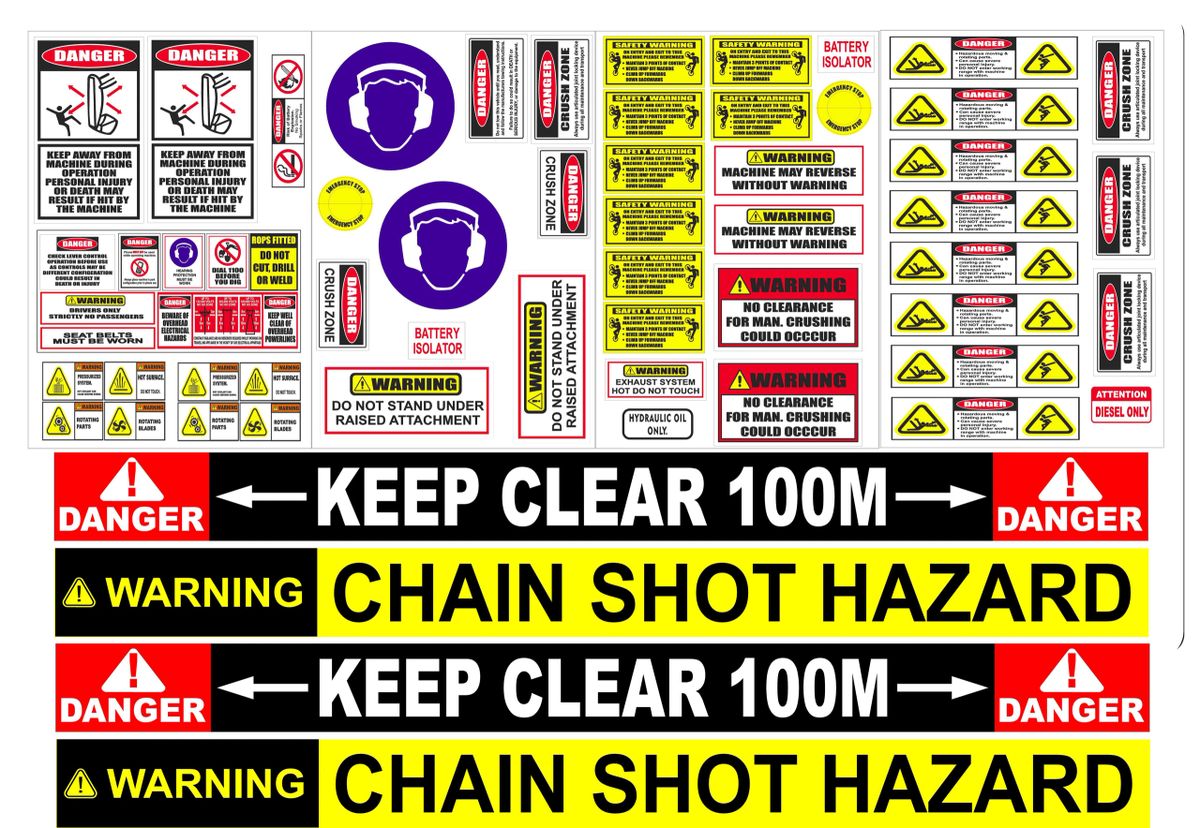 HARVESTER Risk Assessment Safety stickers UV LAMINATED