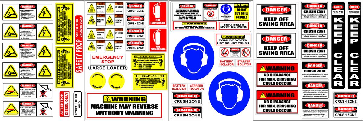 Loader LARGE Risk Assessment Safety stickers UV LAMINATED