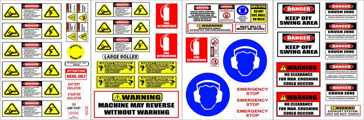 Roller LARGE Risk Assessment Safety stickers UV LAMINATED