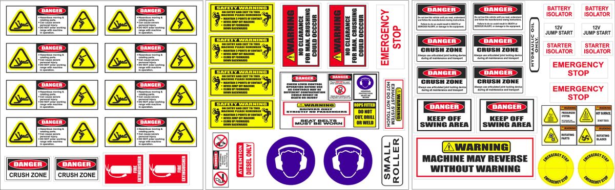 Roller SMALL Risk Assessment Safety stickers UV LAMINATED