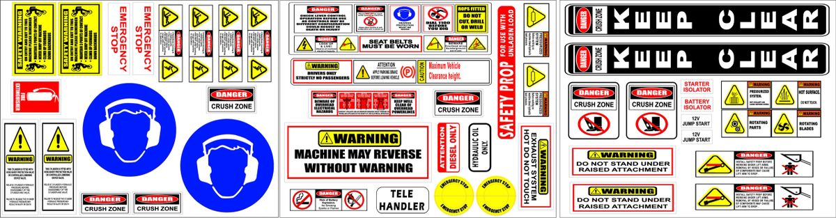 TELE HANDLER Risk Assessment Safety stickers UV LAMINATED