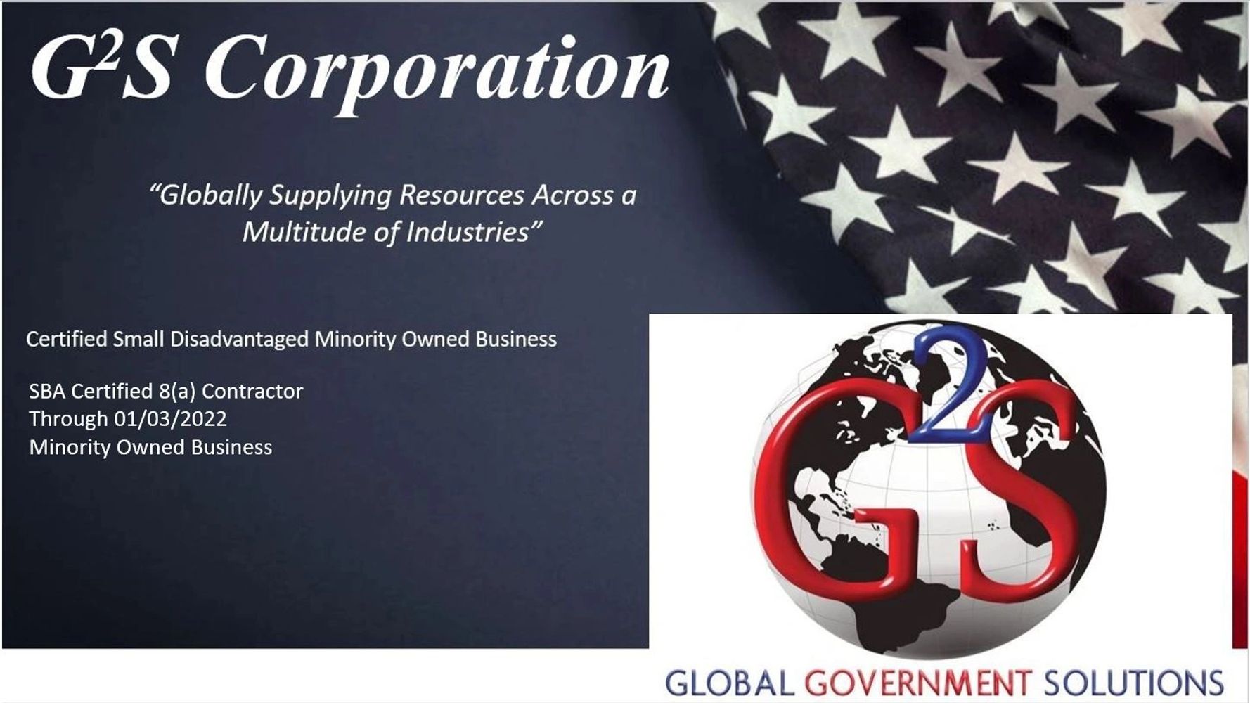 G2S - Small Disadvantage Business, Business, Government Contractor