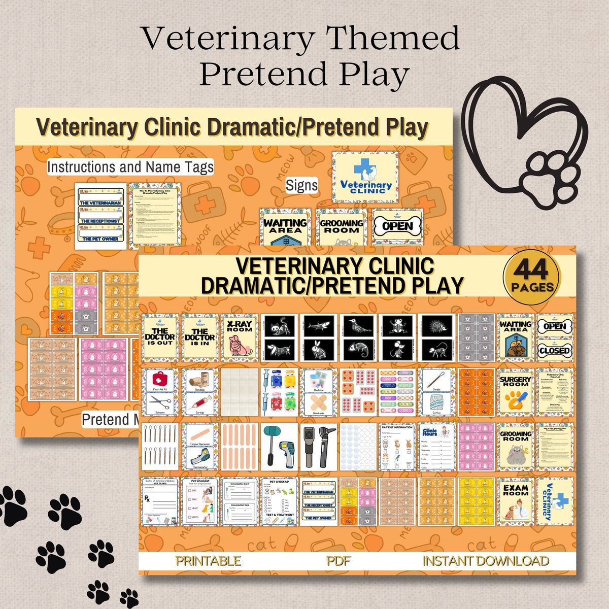 Printable Veterinary Dramatic Play Activity Bundle