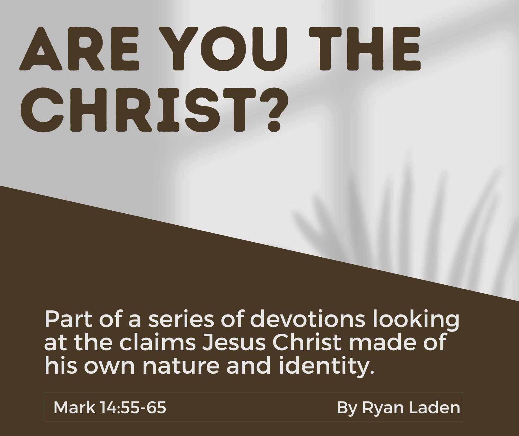 Are you the Christ?