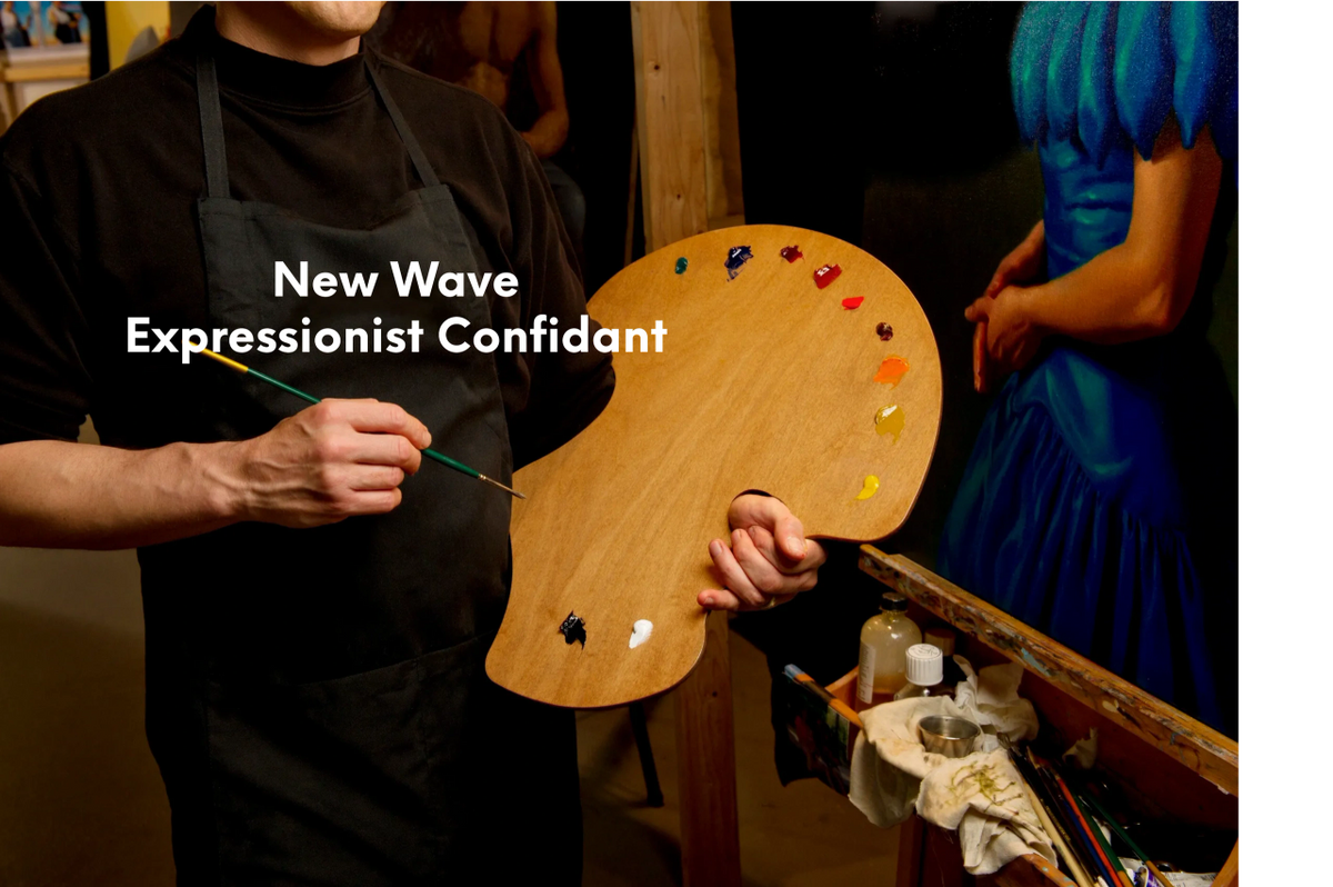 NEW WAVE "Expressionist Confidant" Maple Wood Pallette, Natural Stain