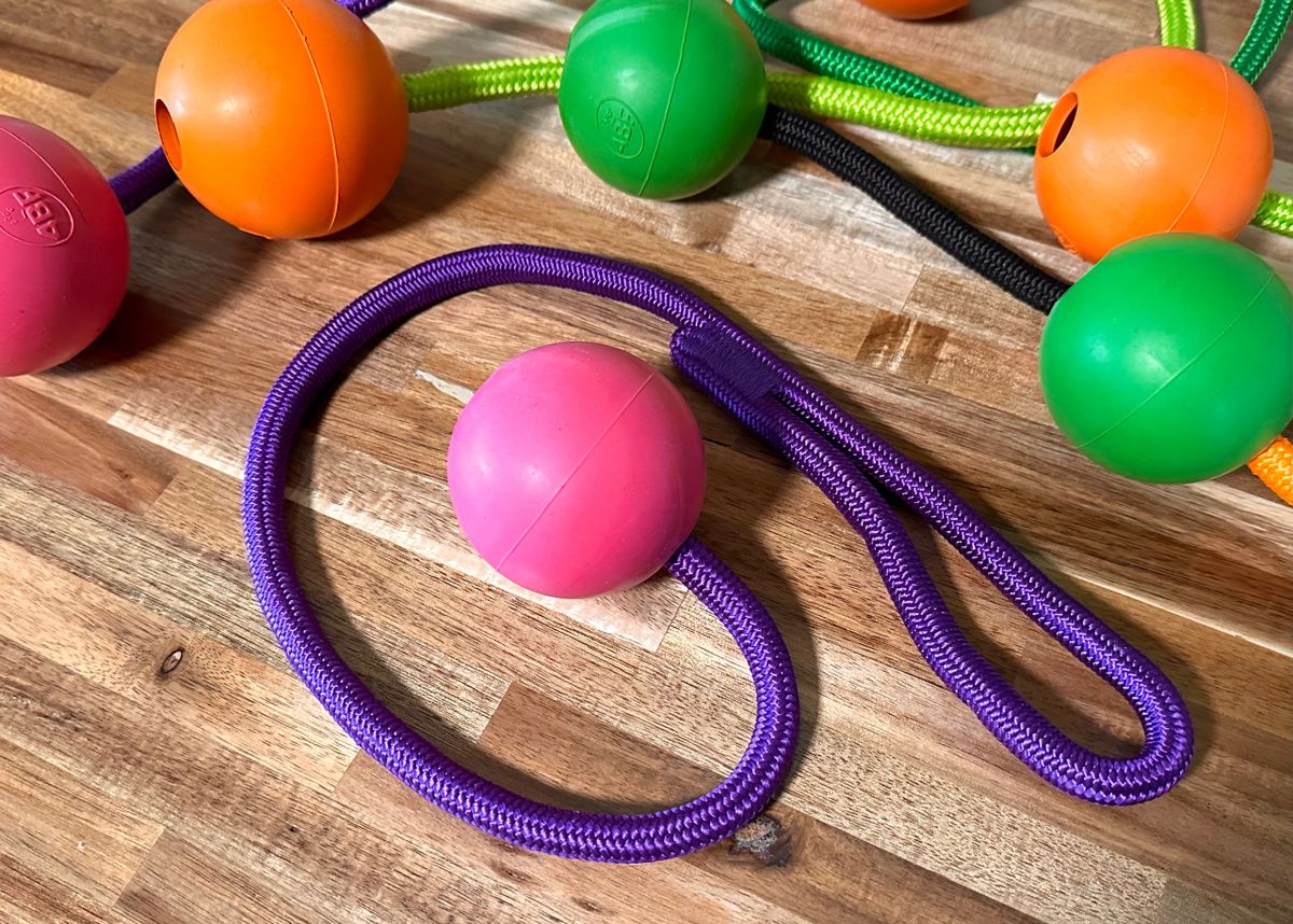 Ball on extra long rope