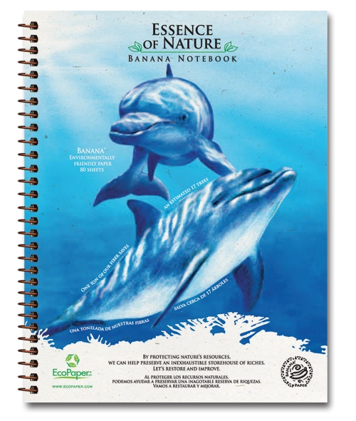 Bottlenose Dolphin Eco Friendly Banana Paper Notebook (8.5 x 11)
