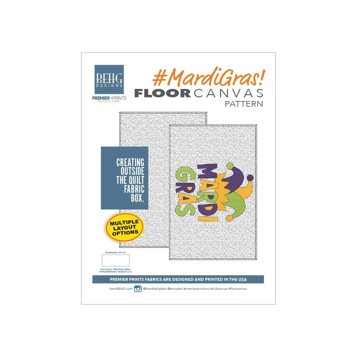 PDF MardiGras Floor Canvas - BEHG DESIGNS for Premier Prints