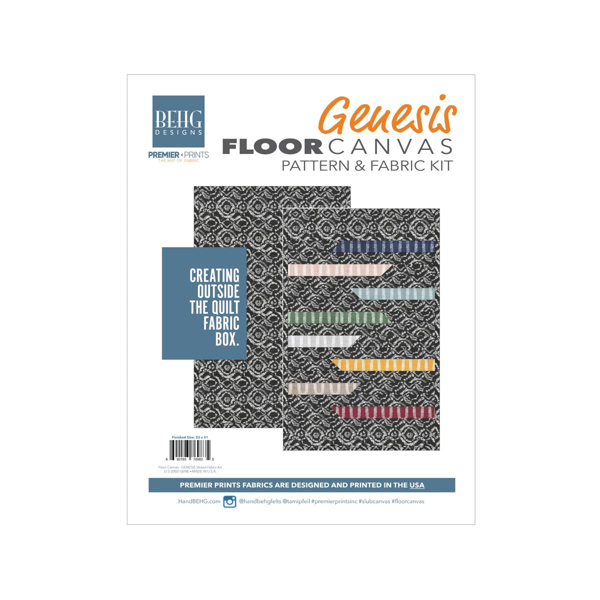 PDF Straws Genesis Floor Canvas Pattern - BEHG DESIGNS for Premier Prints