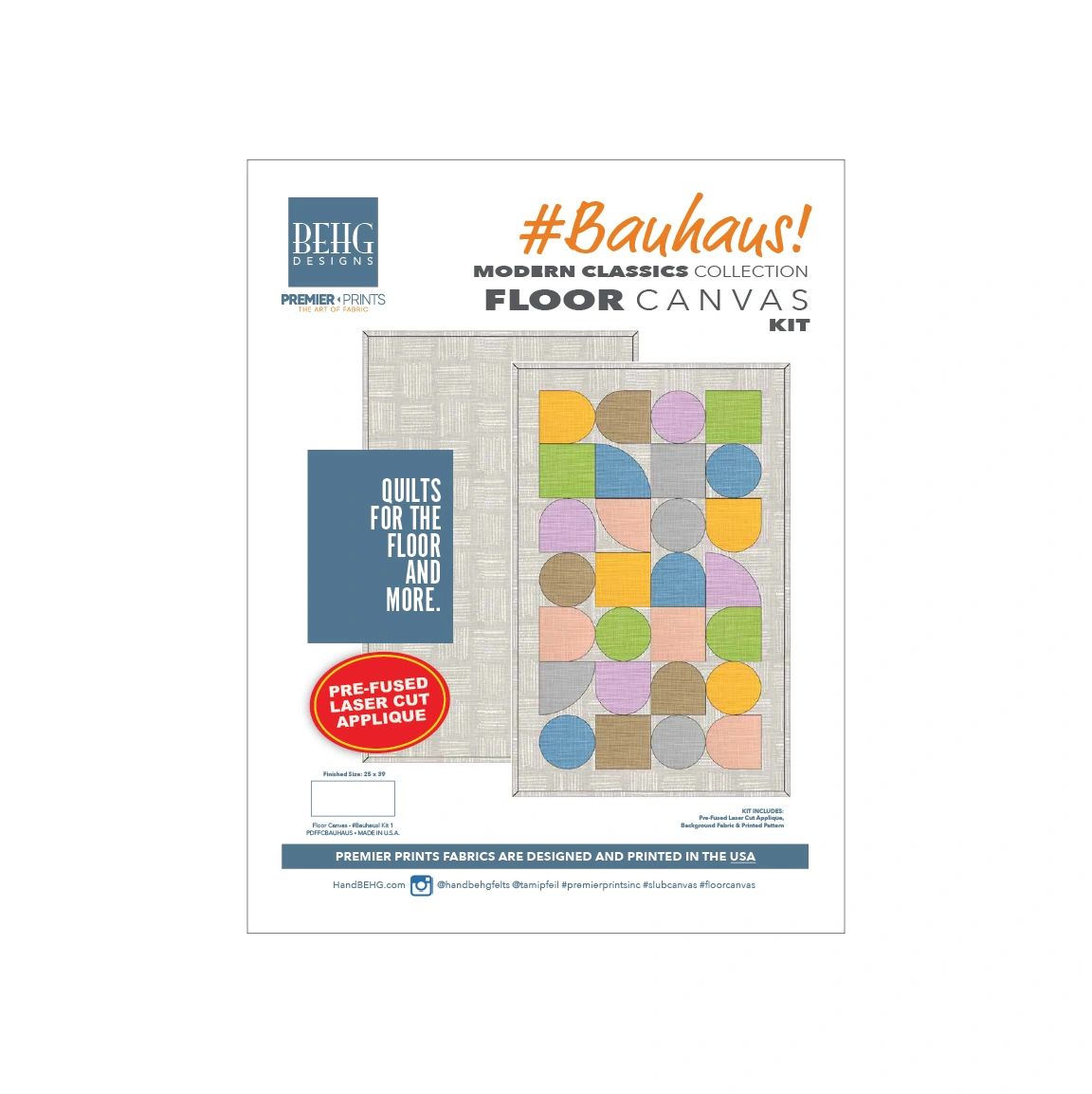 Floor Canvas-MCC Bauhaus1 Fabric and Pattern Kit - BEHG DESIGNS for ...