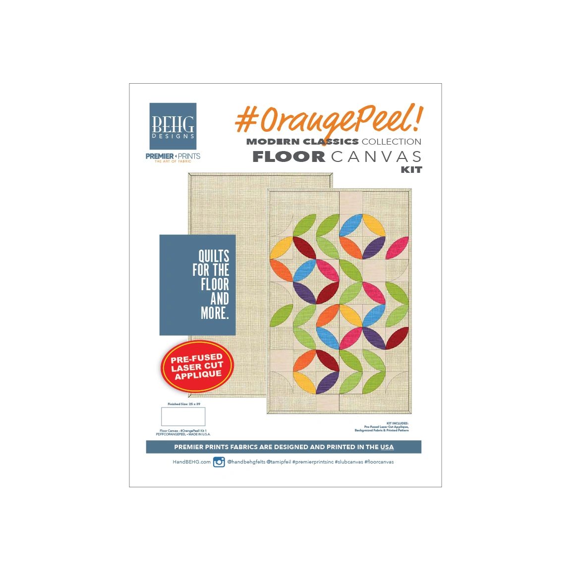 Floor Canvas-MCC Orange Peel 1 Fabric and Pattern Kit - BEHG DESIGNS ...