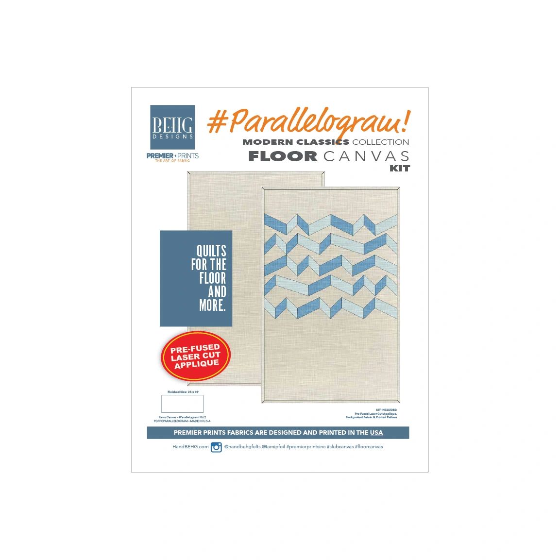 Floor Canvas-MCC Parallelogram2 Fabric and Pattern Kit - BEHG DESIGNS ...
