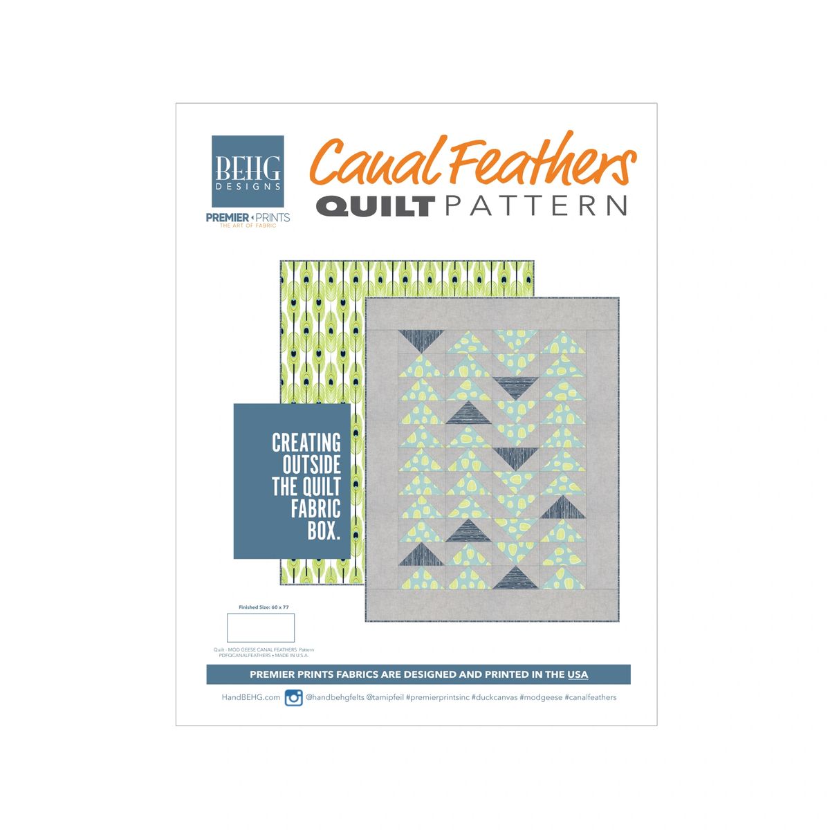 PDFQ ModGeese Canal Feathers Quilt - BEHG DESIGNS for Premier Prints