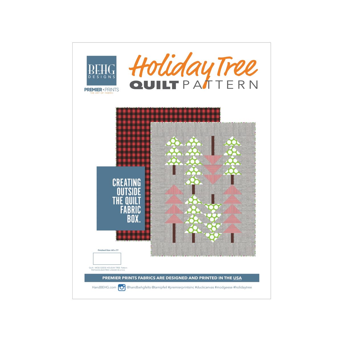 PDFQ ModGeese Holiday Tree Quilt - BEHG DESIGNS for Premier Prints