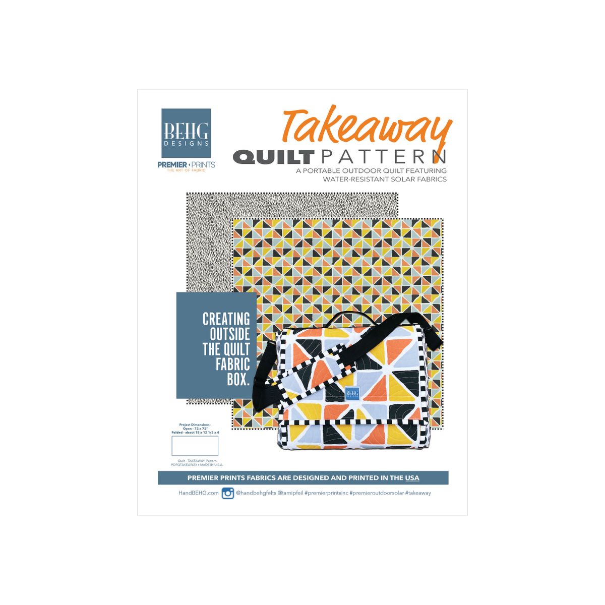 Quilt - TAKEAWAY Fabric Bundle & Pattern - BEHG DESIGNS for Premier Prints