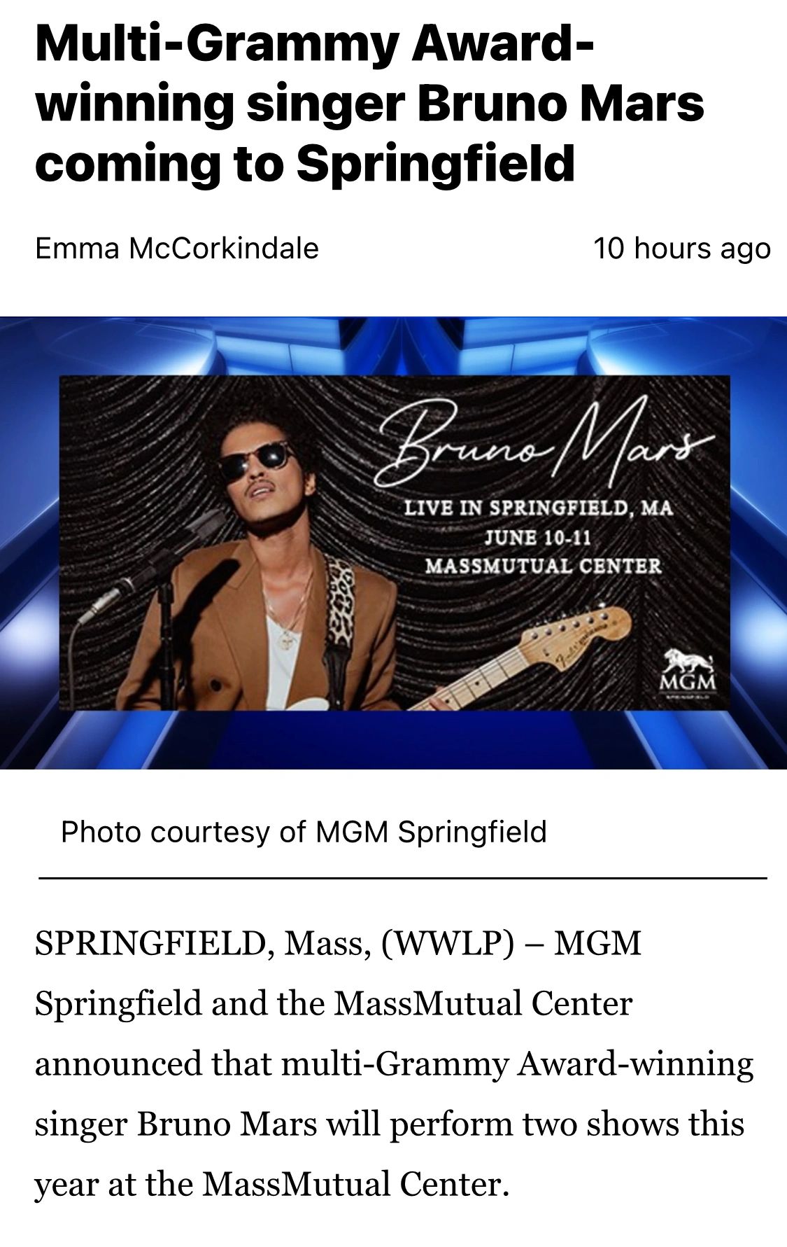 Bruno Mars comes to Springfield!