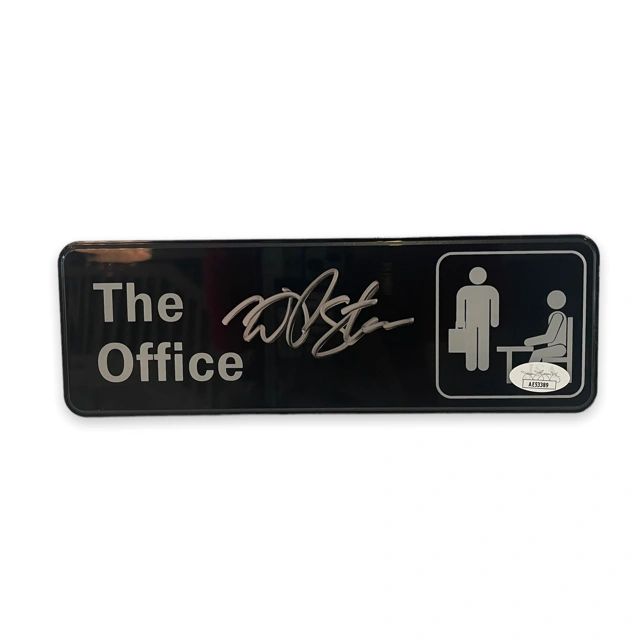 Mike Starr (Angelo Grotti) Autographed 3"x9" the Office Sign JSA Certified