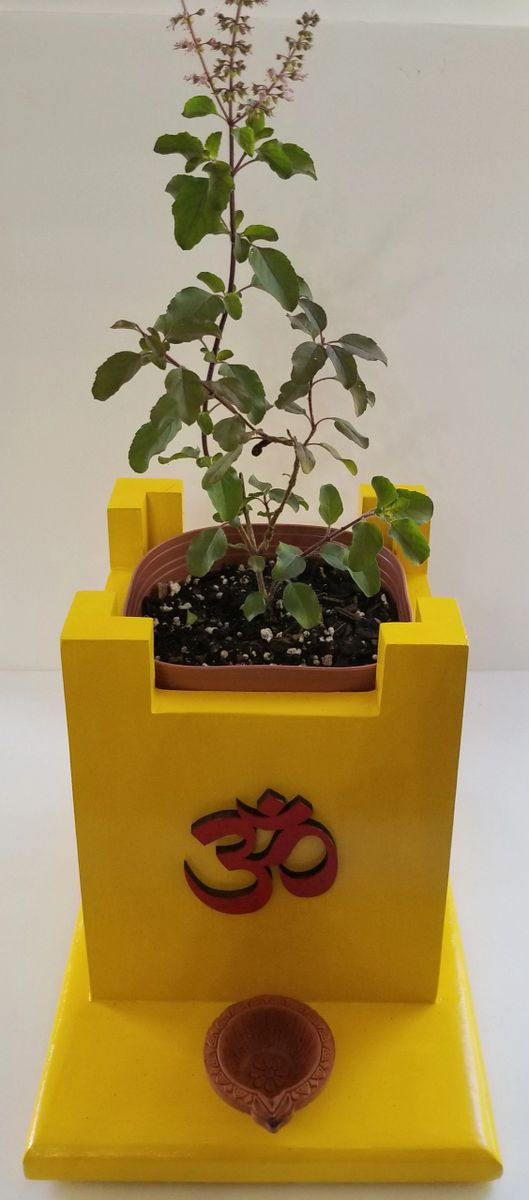 Tulsi Planter Wood