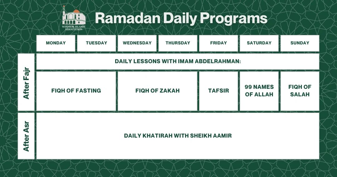 Ramadan Daily Programs
