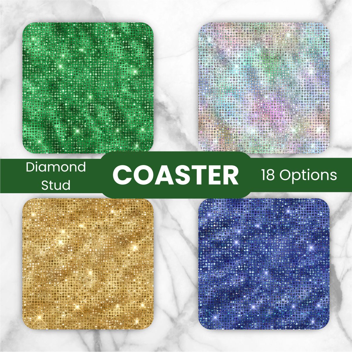 Diamond Stud Inspired - Coaster available in 3 Sizes & 18 Color Options!
