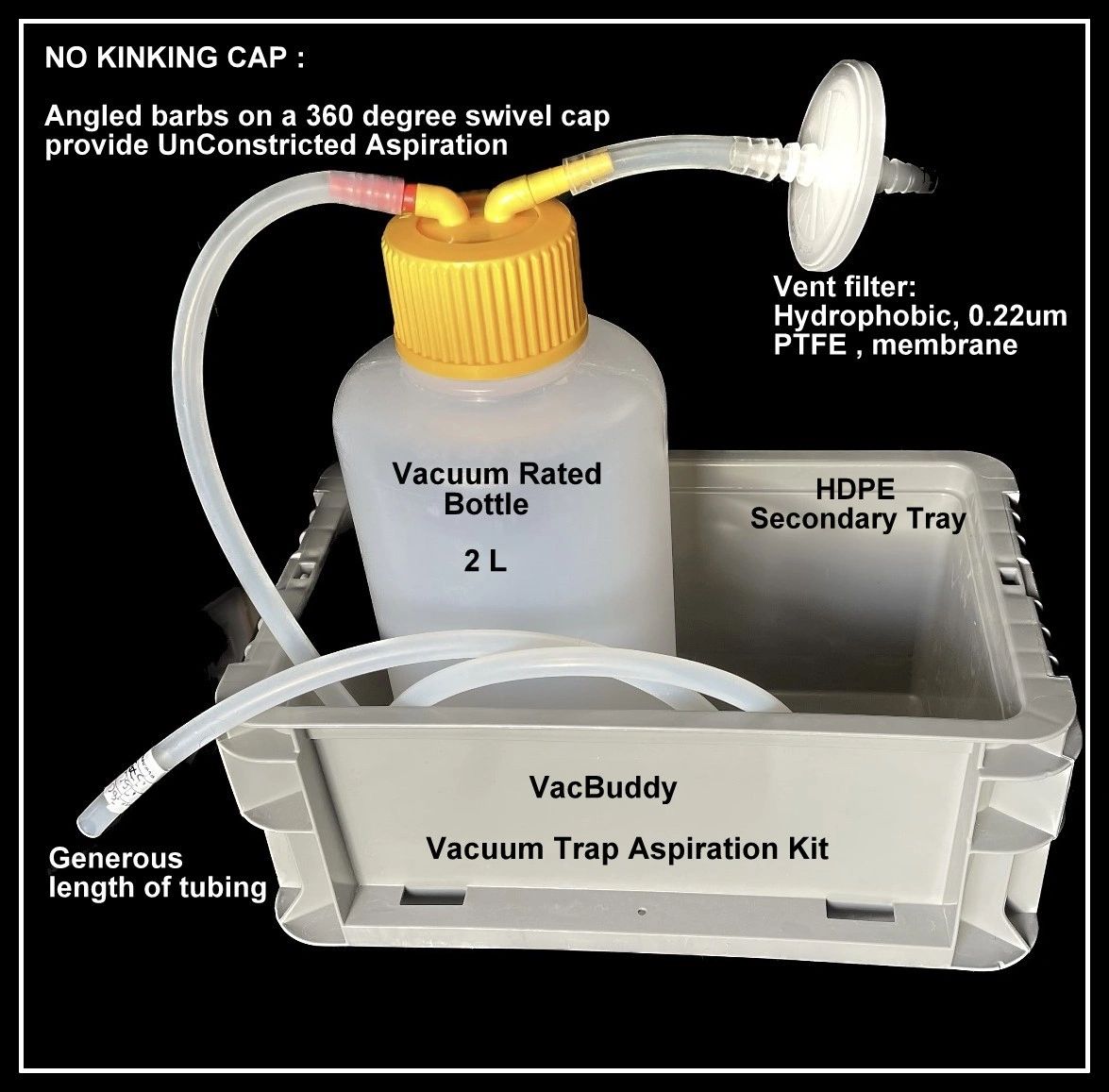 VacBuddy™ Vacuum Trap Aspiration Kit, Autoclavable, Polypropylene ...