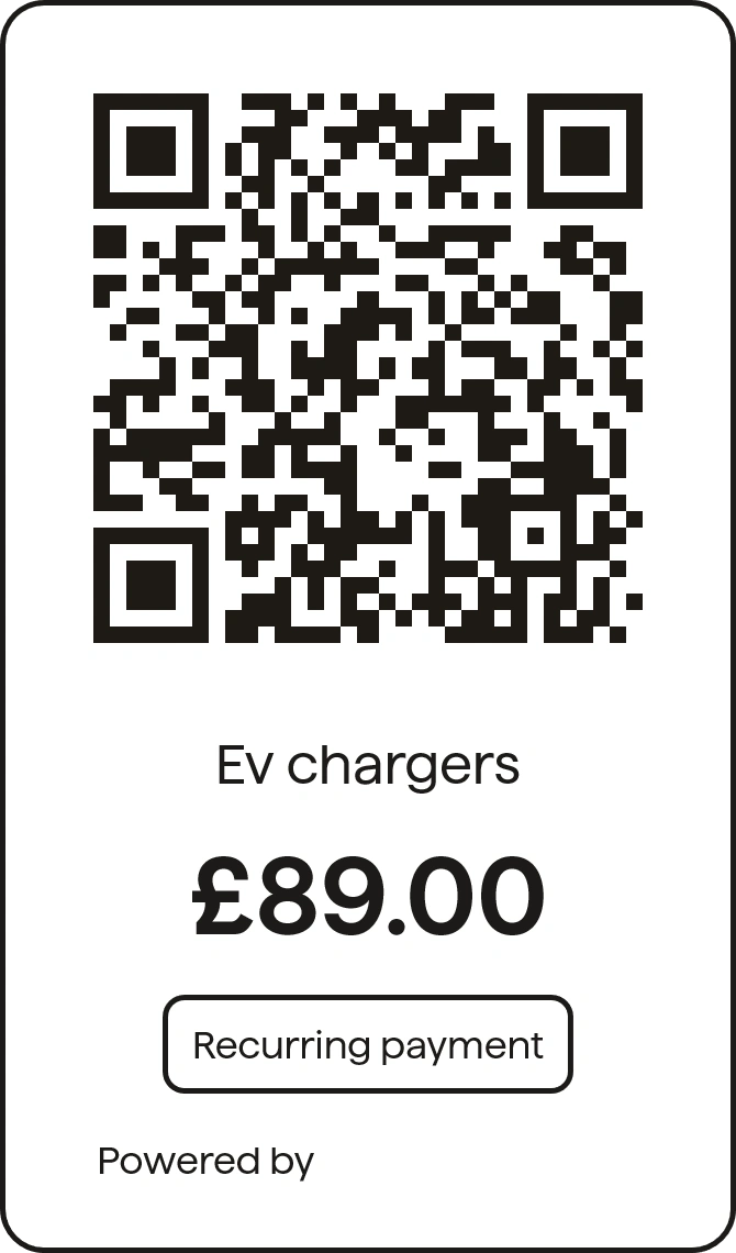 Pay monthly for your chargers just scan the QR code.