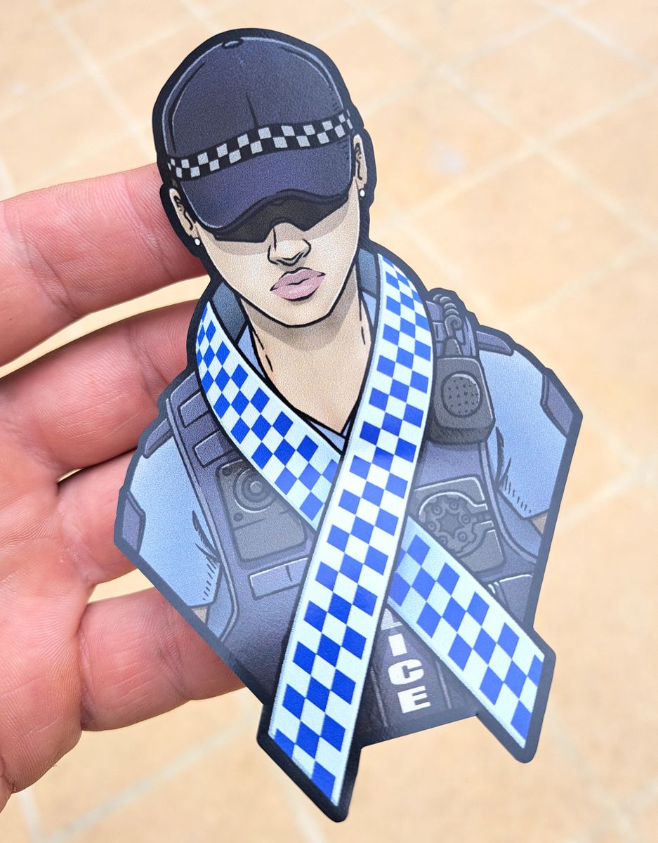 Police Remembrance Ribbon Sticker- Female