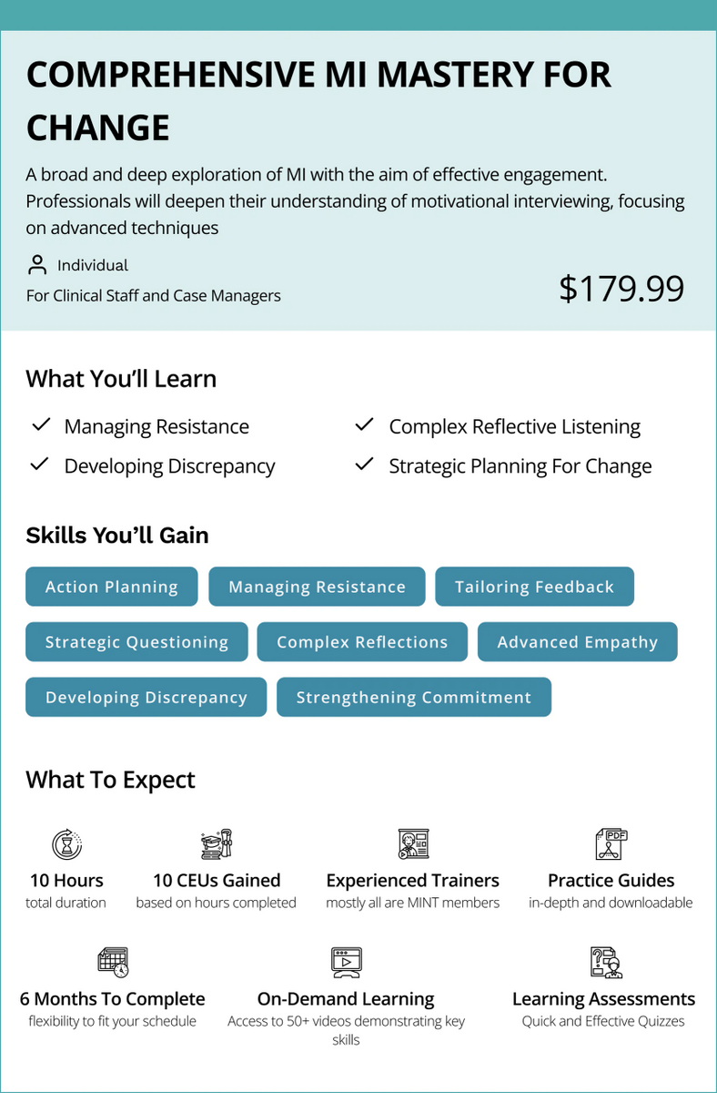 Comprehensive MI Mastery for Change