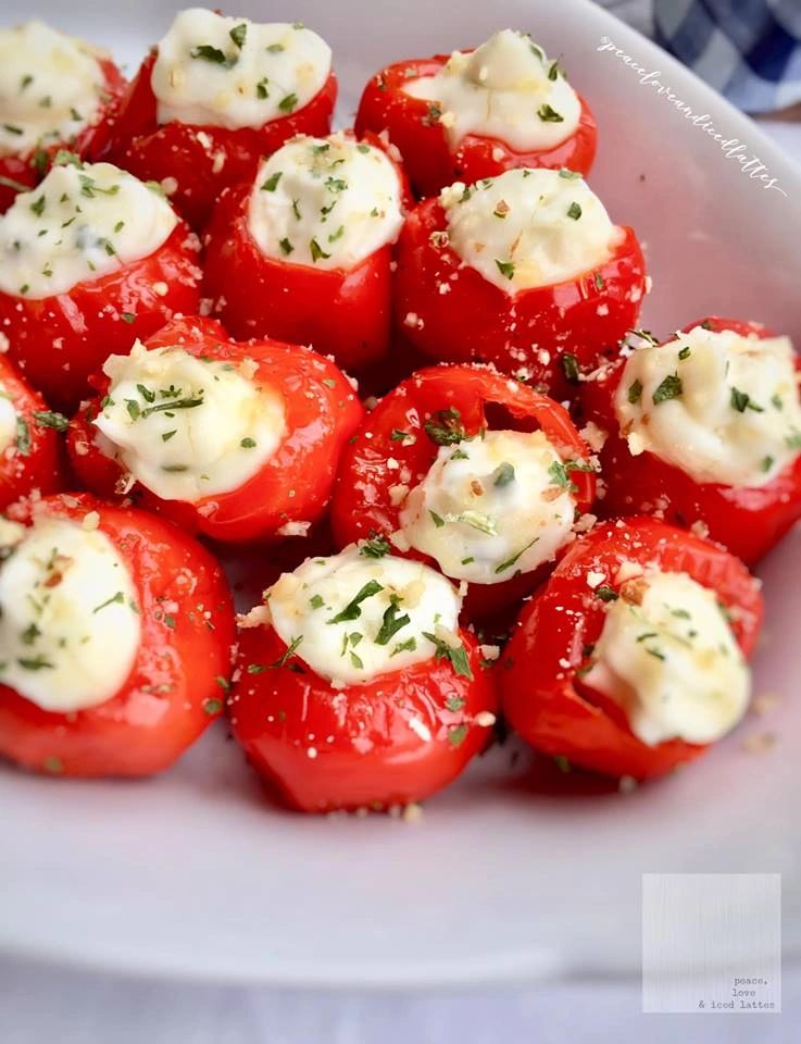 Cream Cheese Stuffed Peppadews with Parsley and Honey Drizzle