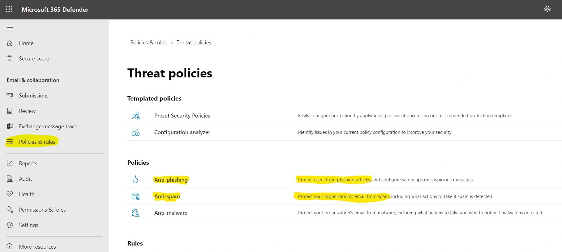 Basic security for new email domains using M365