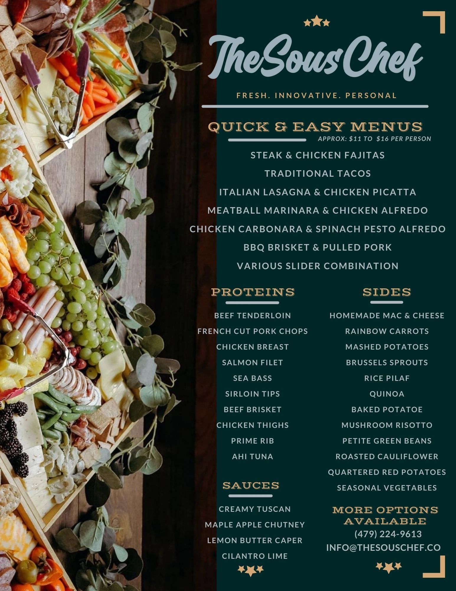 The Sous Chef - Catering and Bartending, Fresh. Innovative. Personal