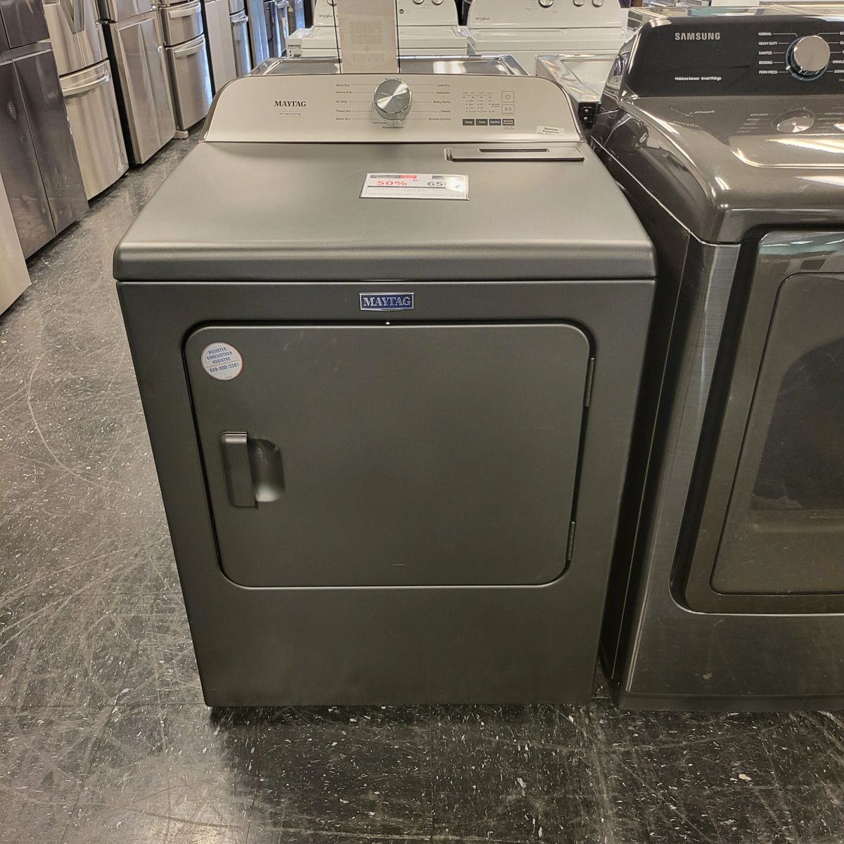 Maytag Pet Pro 7-cu ft Steam Cycle Vented Electric Dryer (Volcano Black ...