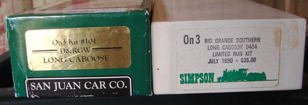 D&RGW Long Caboose Kit D&RGW/RGS short Caboose and RGS 0404 Kits