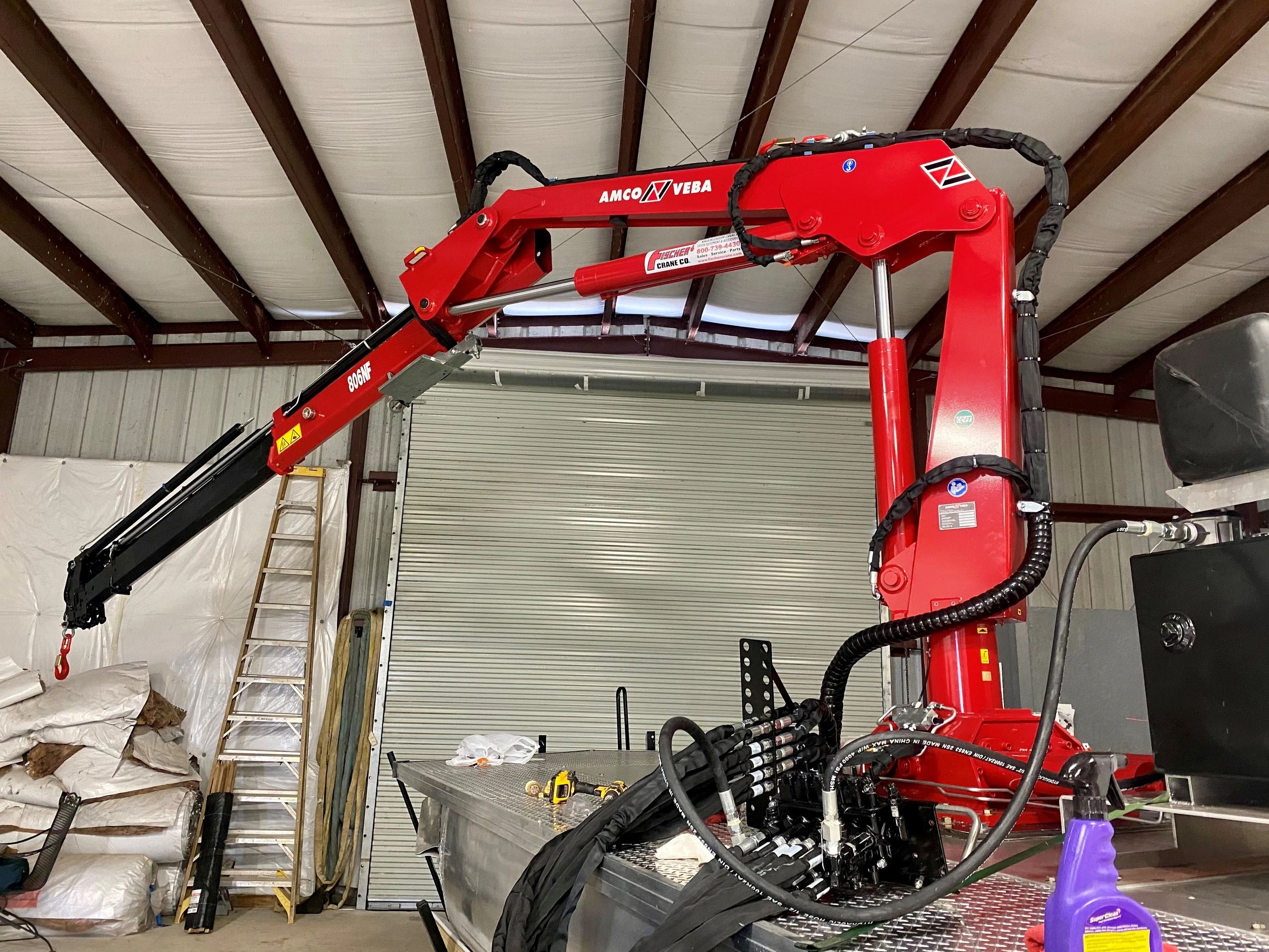 Custom Built Pile Driving Barge With Crane.