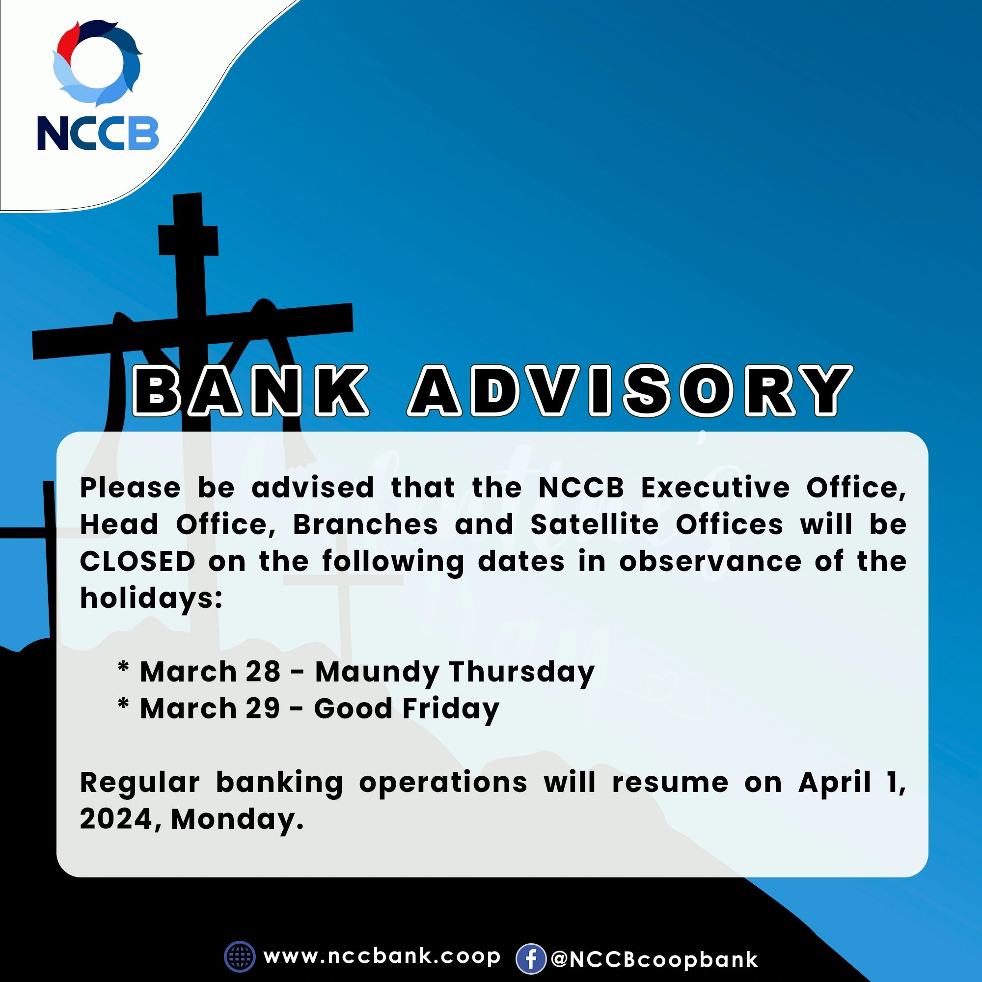 Bank Advisory | Holy Week 2024