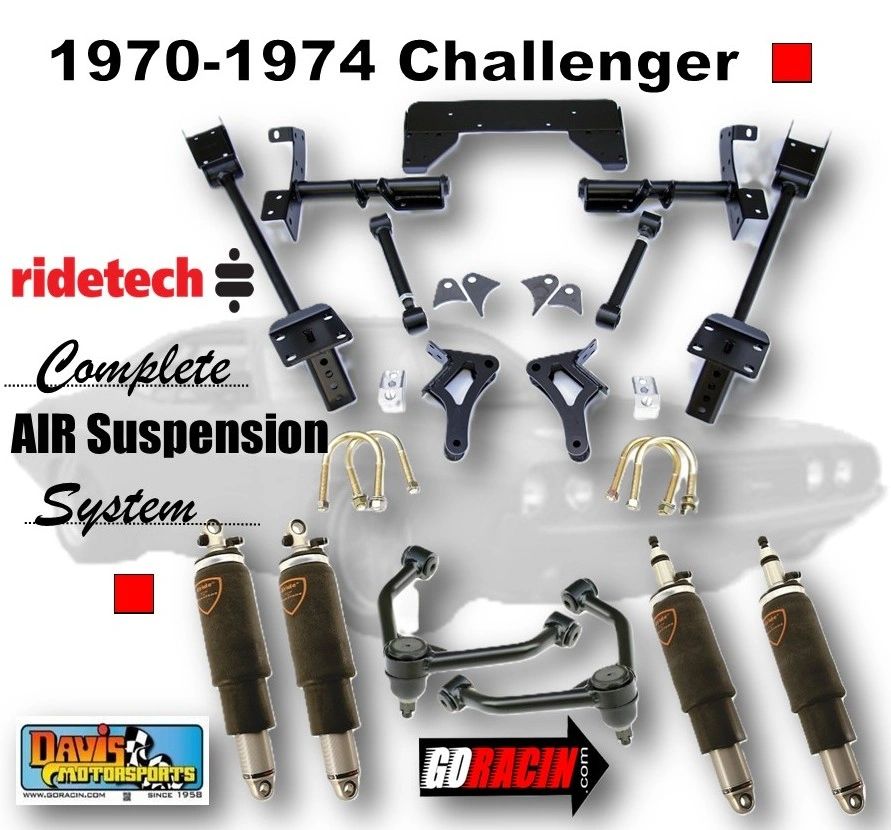 Ridetech Air Suspension System, 1970-1974 E-Body, Challenger, Cuda, 4 ...