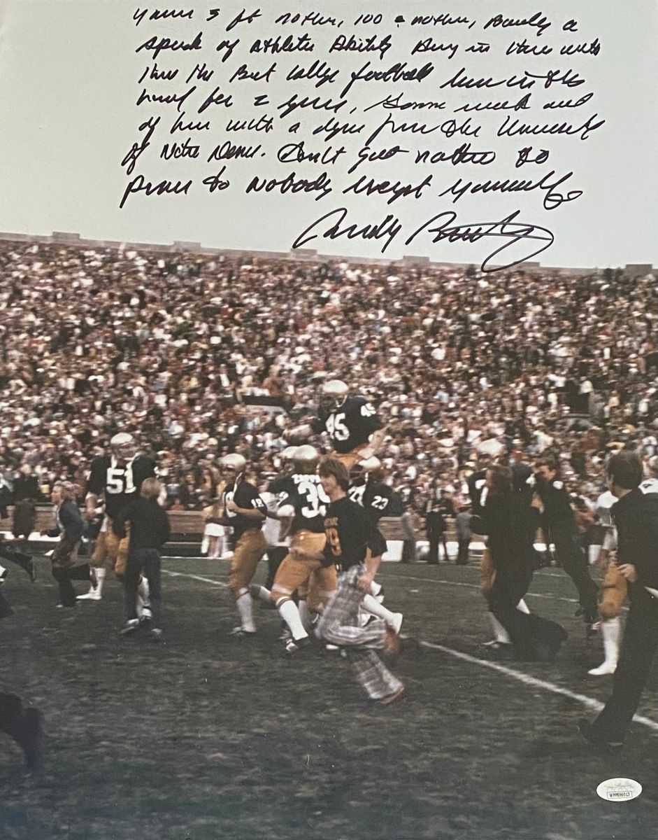 Rudy Ruettiger Autographed Notre Dame Celebration 16x20 Photo Inscribed ...