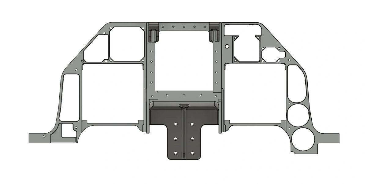 FDM printable F-16 Central Console Frames