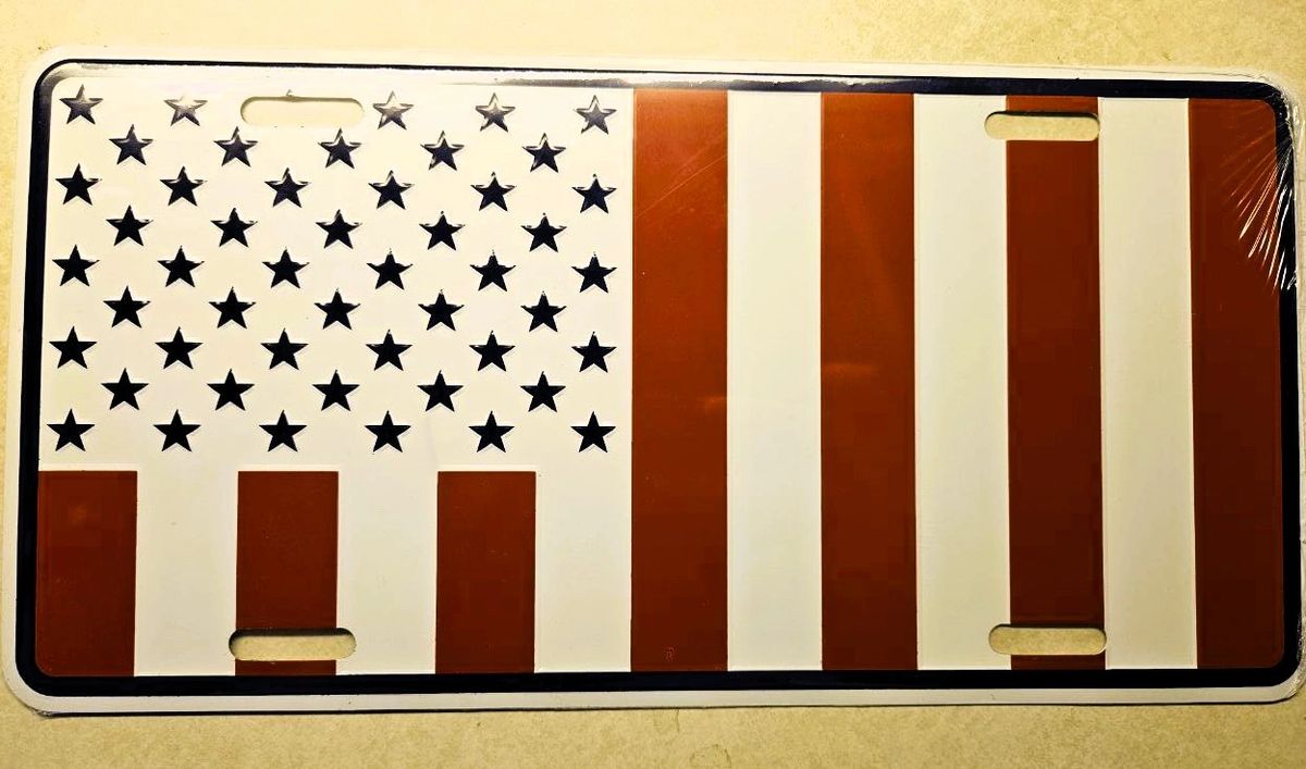 Civil Peace Flag Embossed License Plate