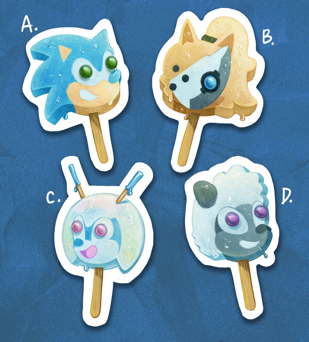 Sonic Popsicle Stickers