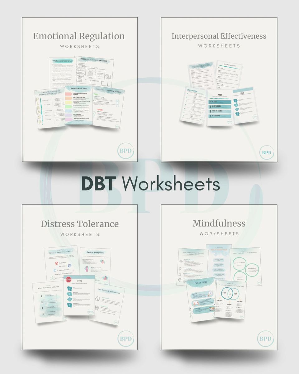 Full Dialectic Behavioural Therapy (DBT) Worksheets