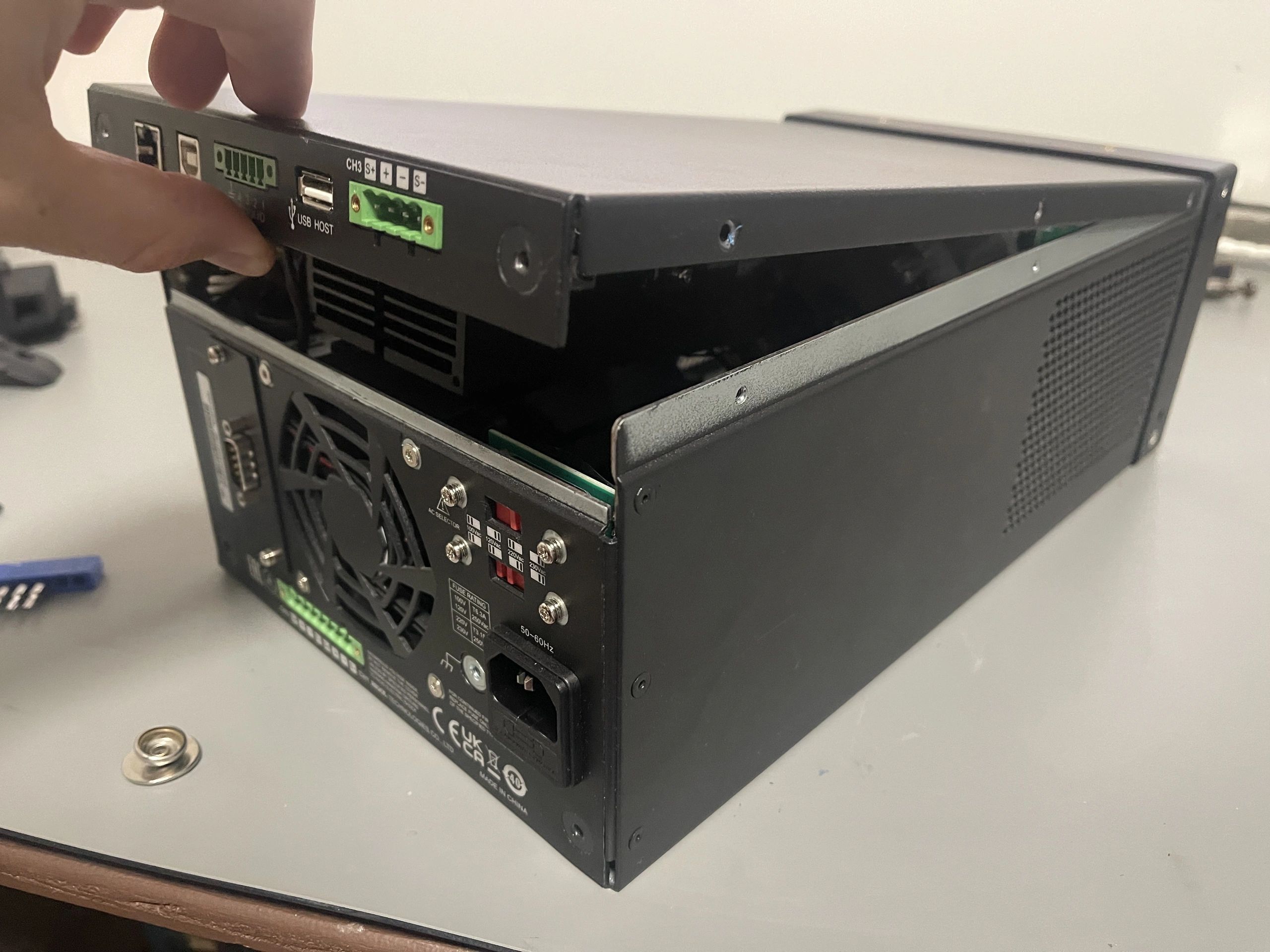 Sheet metal design for bench top test equipment enclosure