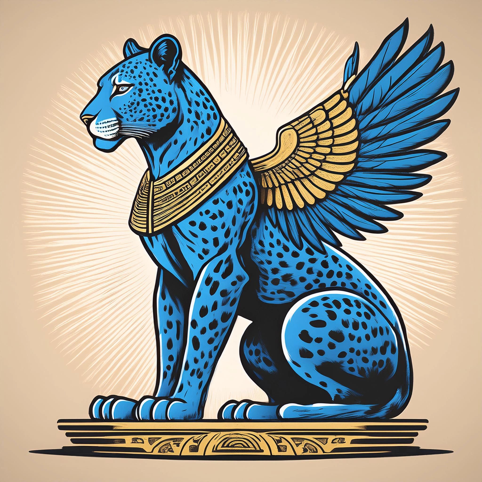 CAD: Small Plastic Winged Leopard Figure