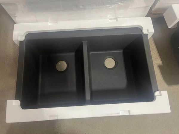 Graphite -Double Equal Raw Composite Granite Sinks