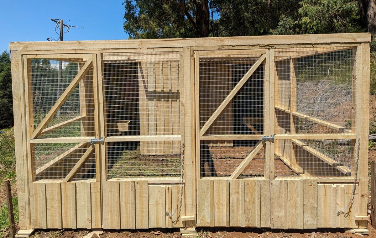 Double Chicken House 4.5m long x 3.6m wide x 1.8m high
