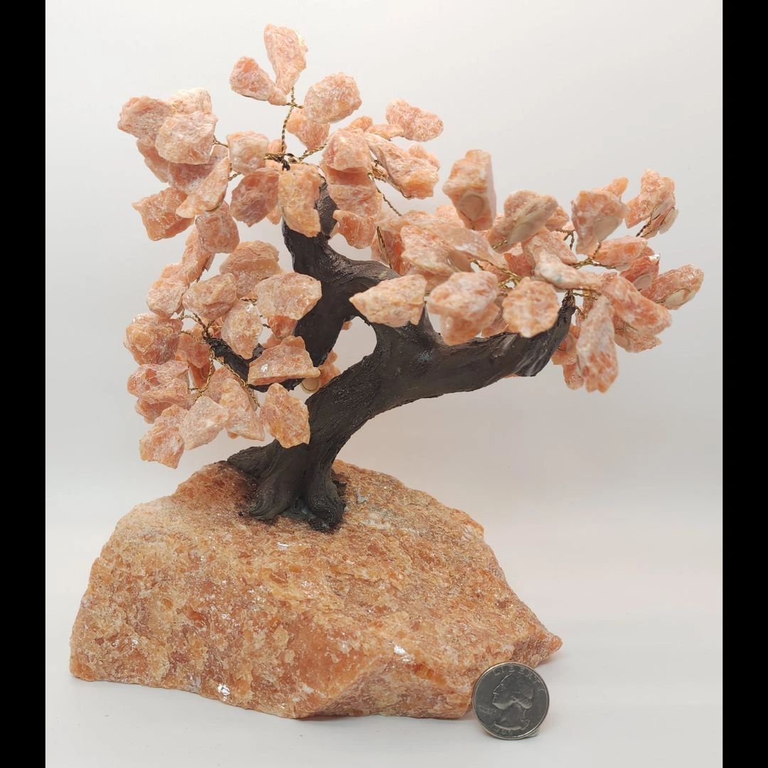 Large Rough Orange Calcite Crystal Tree