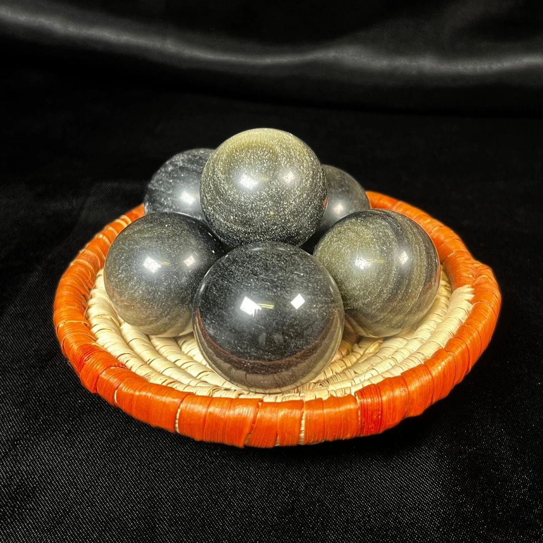 Mini Gold Obsidian Sphere