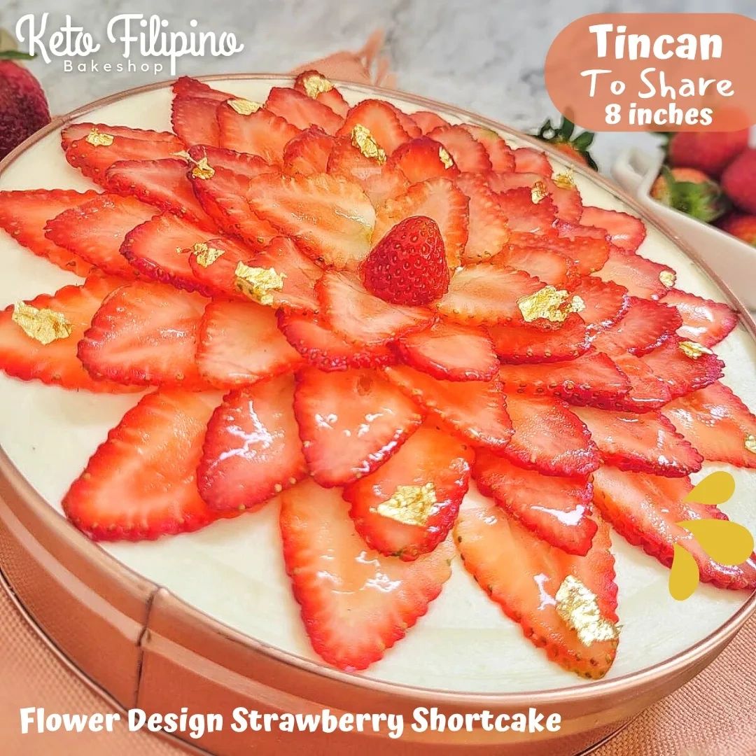 Flower Design Strawberry Shortcake - Low Carb, Sugar Free & Gluten Free